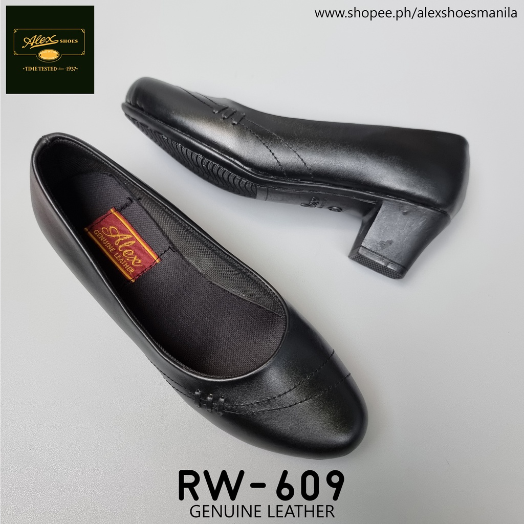 ALEX SHOES WOMEN'S 1.75 INCH HEEL HEIGHT BLACK GENUINE LEATHER FOR ...