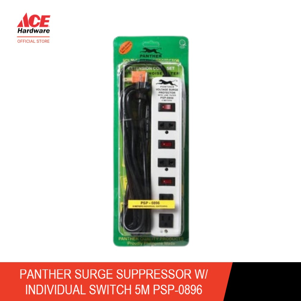 PANTHER Surge Suppressor W/ Individual Switch 5M PSP-0896 | Shopee ...