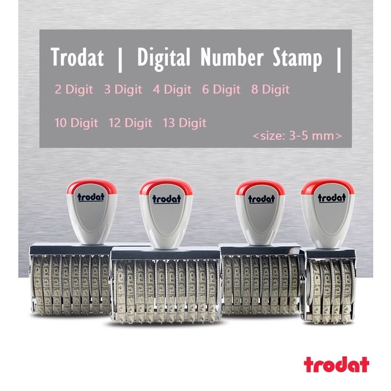Number Stamp 0-9 Trodat (Type 2-3-4-6-8-12 Units) Rotating Call Date ...