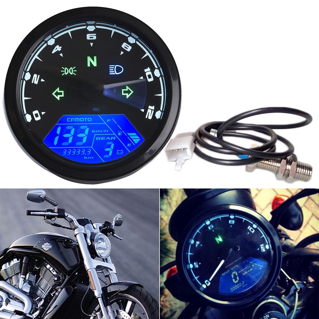Motorcycle Panel Speedometer Night Vision Dial Odometer LED Multi ...