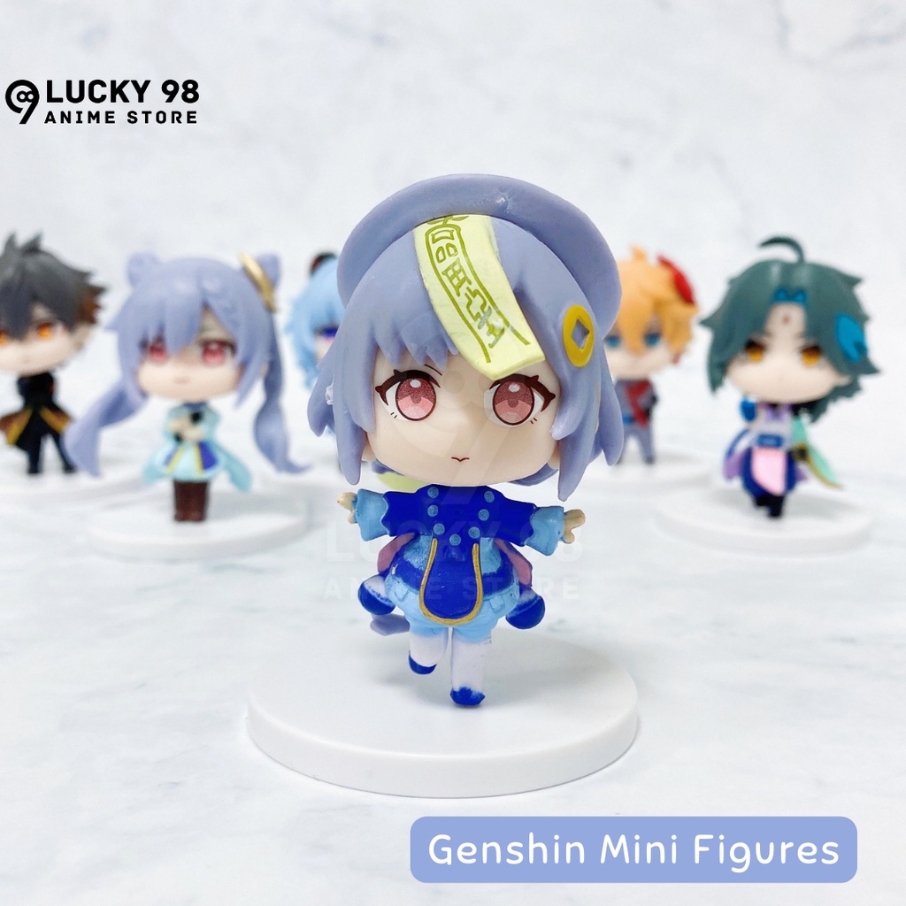 Genshin Impact Figure Mini Collection Hutao Venti Amber Paimon Lumine ...