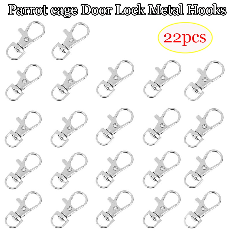 22Pcs Silver Metal Cage Lock Anti-escape Parrot Buckle Door Lock (Bird ...