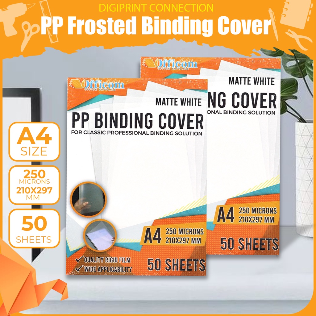 PP Binding cover Matte A4 Size Transparent Frosted 250mic 50sheets ...