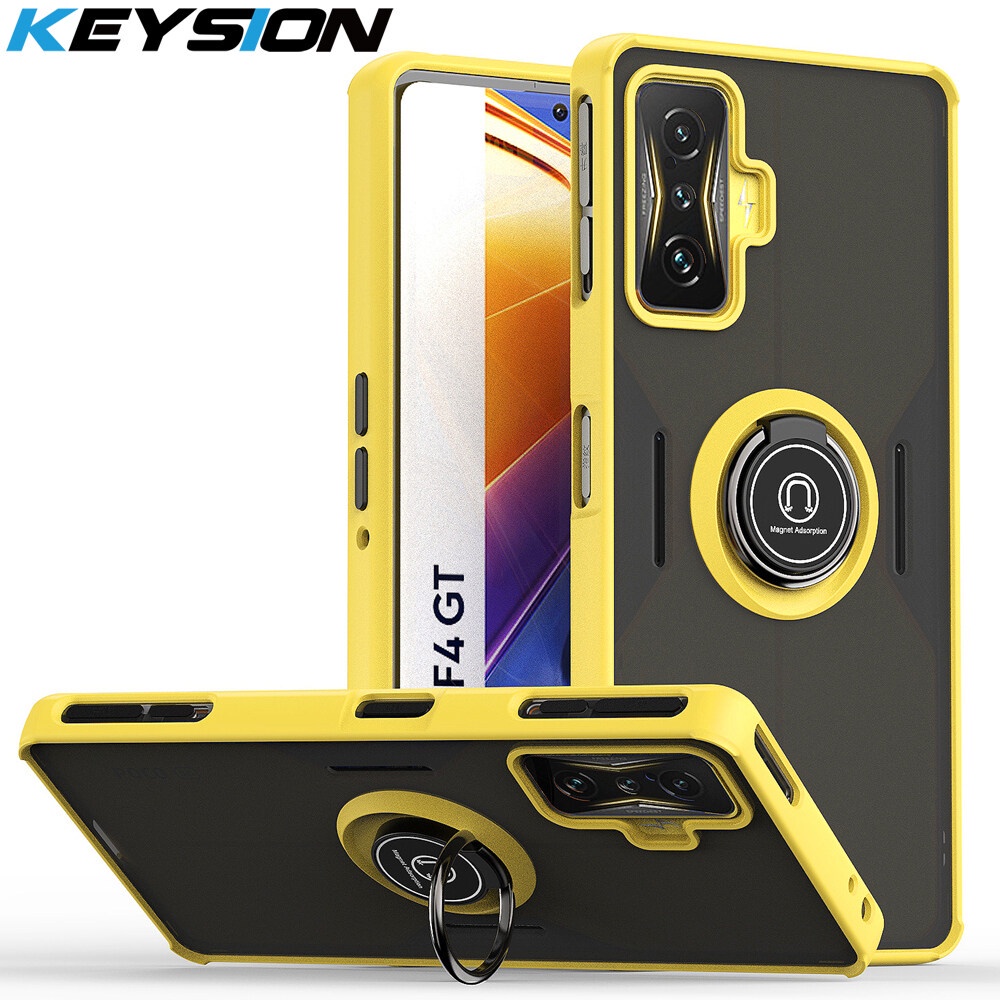 KEYSION Fashion Matte Case for Xiaomi POCO F4 GT 5G Transparent Ring ...