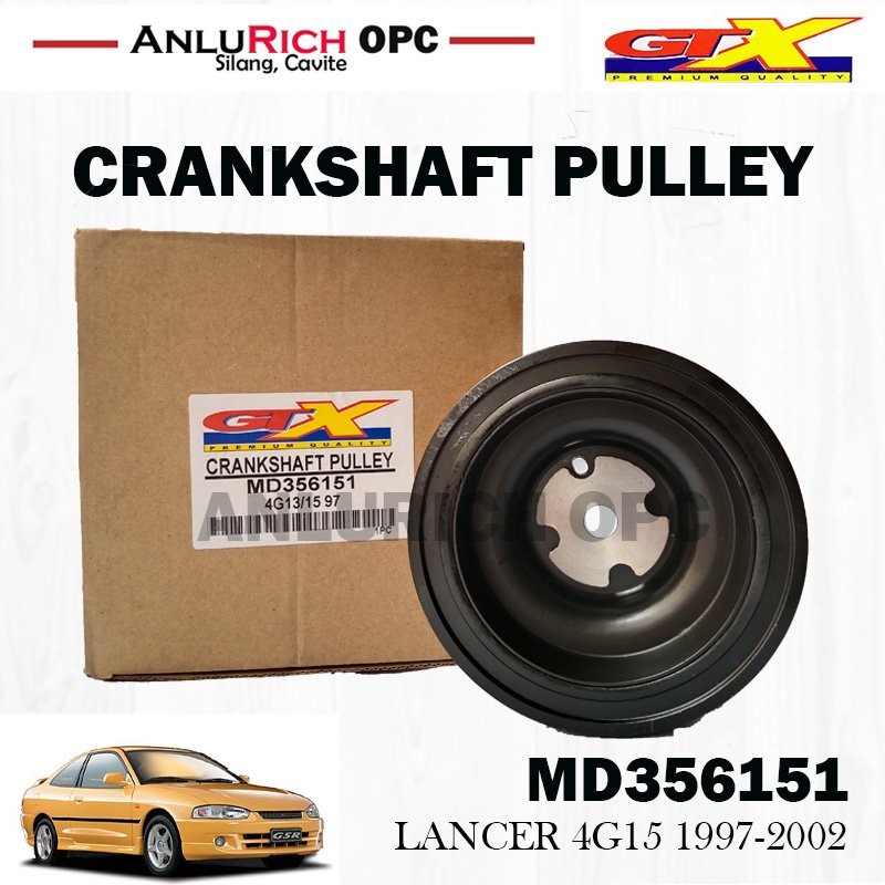 Crank Shaft Pulley Lancer 4G15 1997-2002 GTX PART NO. MD356151 | Shopee ...