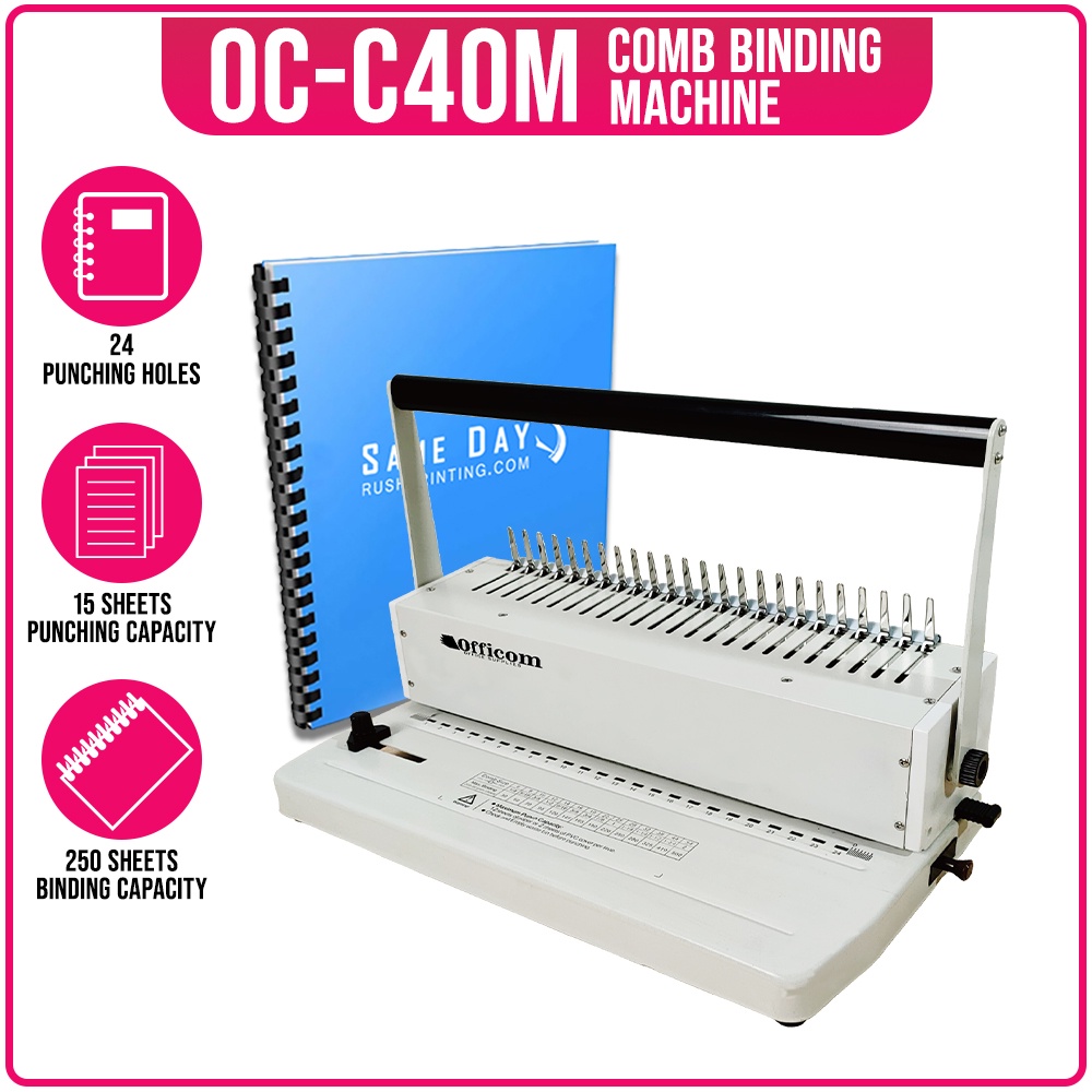 Officom Plastic Comb Binding Machine OC-C40M F4 | Legal Size Comb Binder Machine | Shopee ...