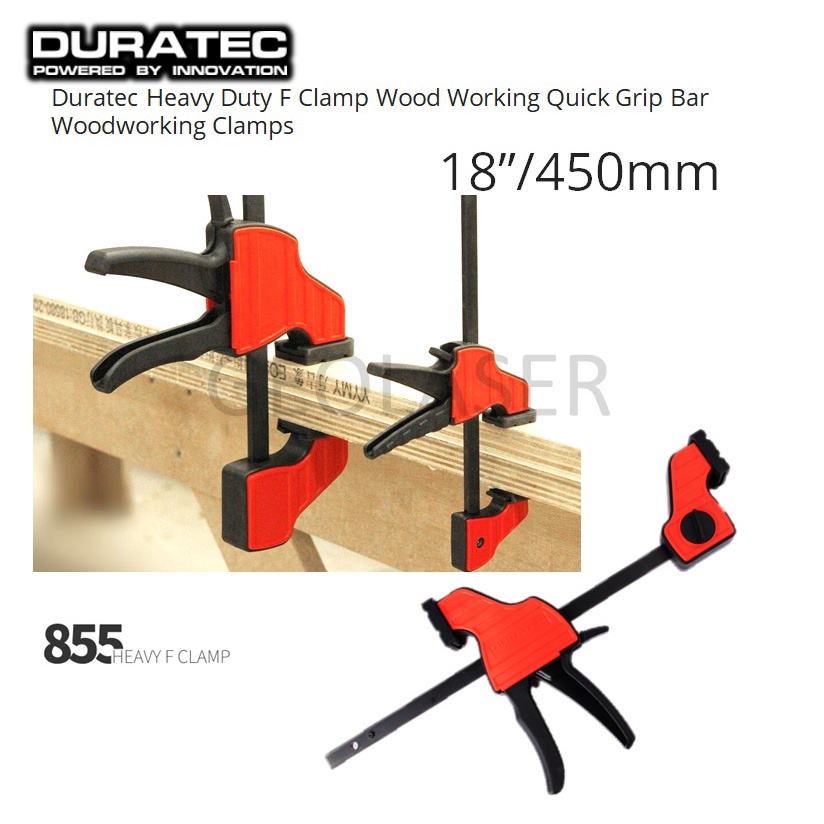 DURATEC 855 18" / 24" Heavy Duty F Clamp Clip Wood Working Quick Grip ...