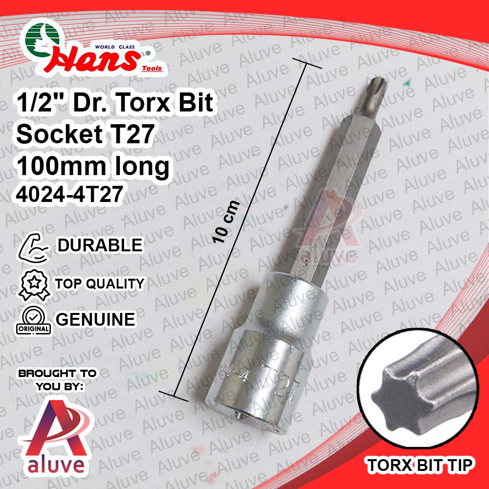Hans 1/2" Drive Torx Bit Socket T27 100mm long 4024-4T27 | Shopee Philippines