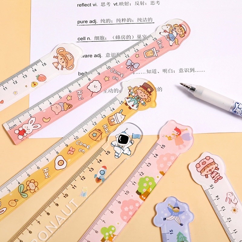1pc 15cm Cartoon Ruler Students ins Cute Ruler School Office Supplies ...