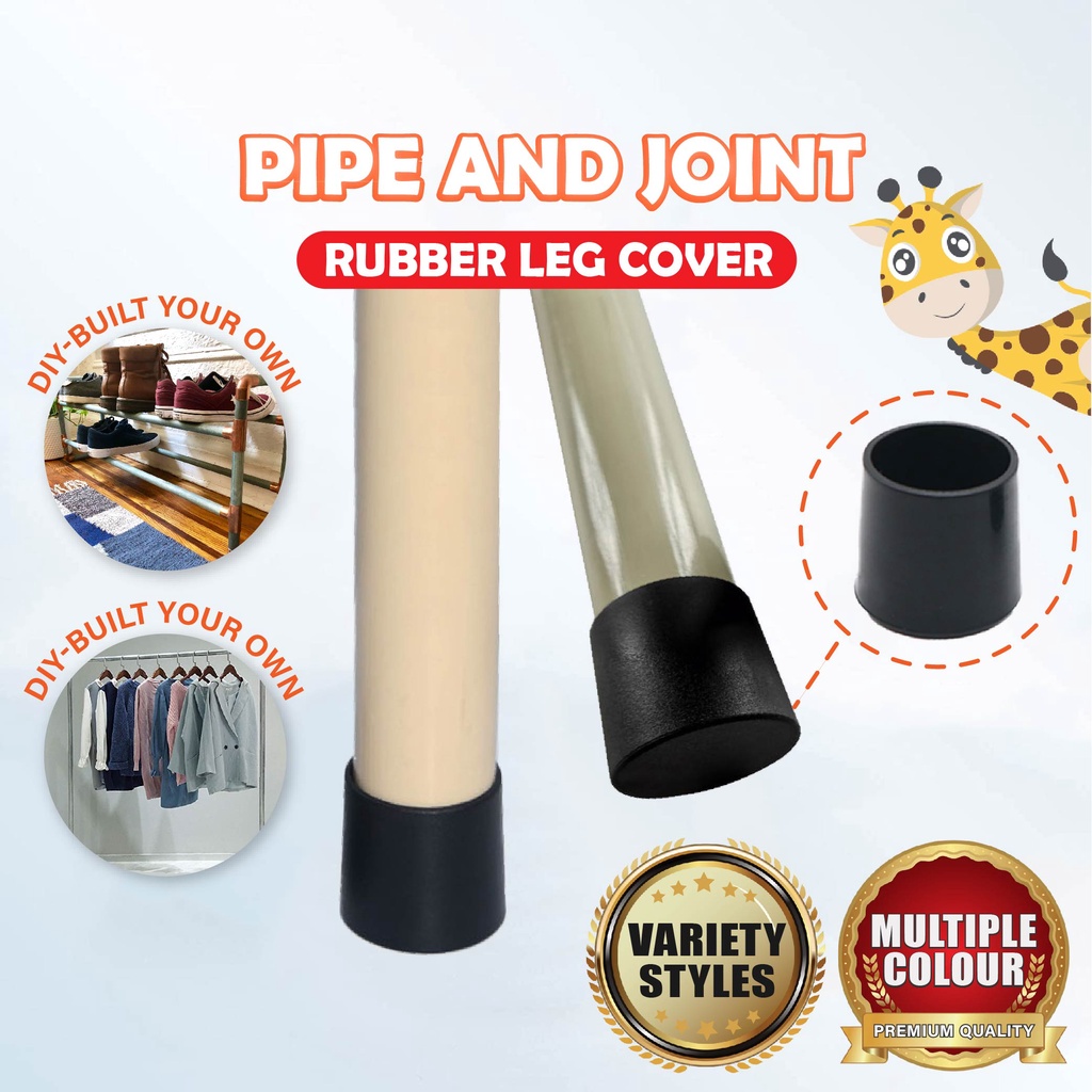 Round Black External Cap Rubber Leg Cover Table Feet Chair Protector ...