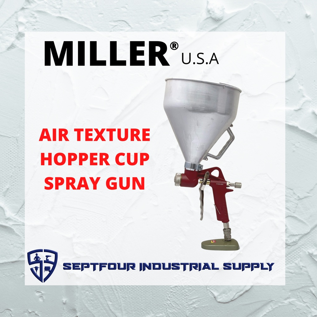 Miller Air Texture Hopper Cup Spray Gun /Mortar Gun (Aluminum Cup ...
