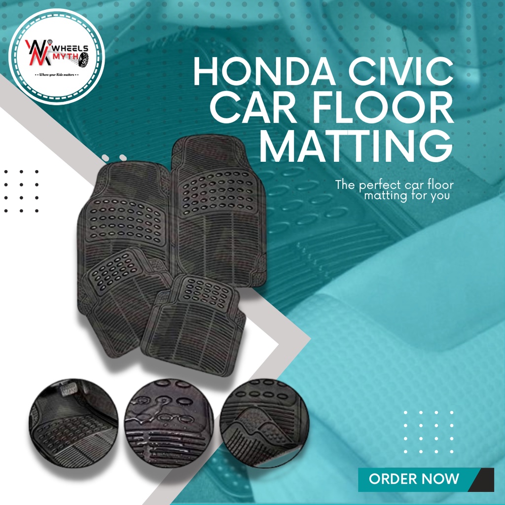 Honda Civic TRUSTED QUALITY Universal Car Floor Matting Rubber Type ...