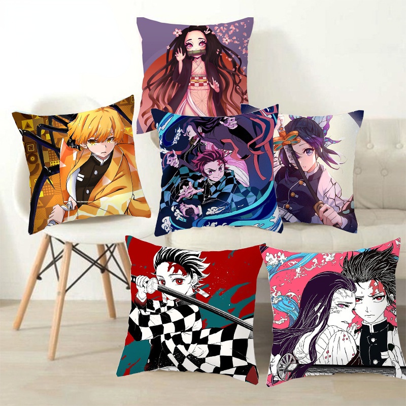 Demon Slayer Pillowcase Nezuko Tanjiro Shinobu Cartoon Anime Office ...