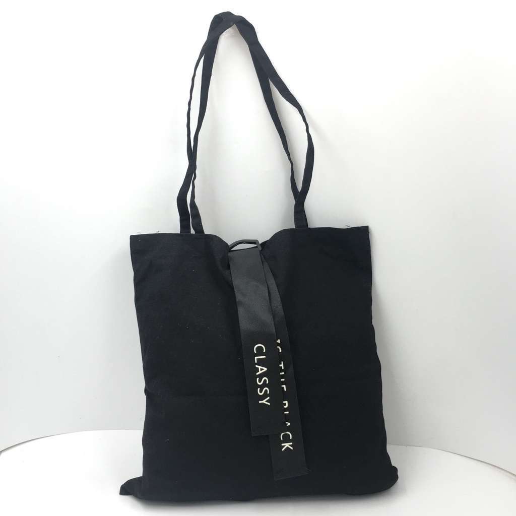 CLASSY IS THE BLACK Fashionable Canvas Tote Bag Shoulder Bag | Shopee ...