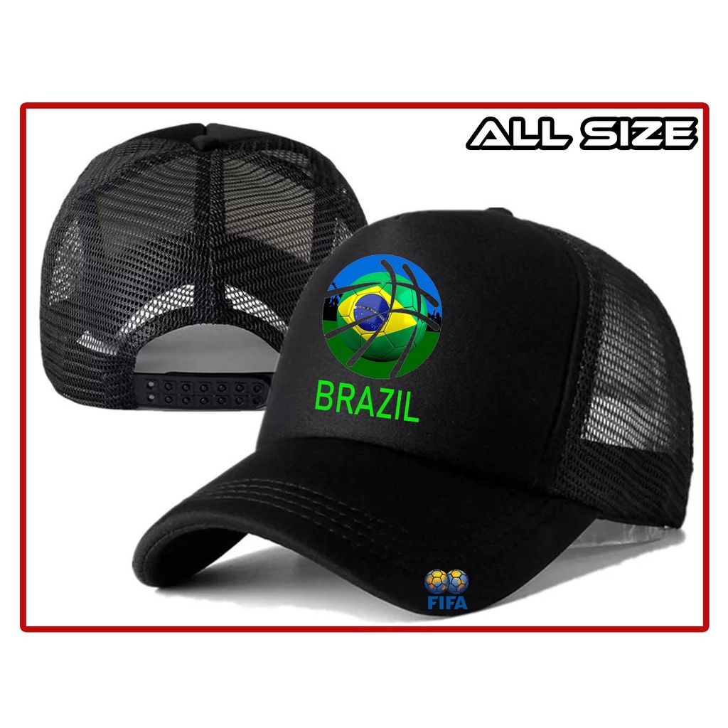 World Cup Qatar 2022 BRAZIL FC Trucker Hat Screen Printing Hat DTF ...