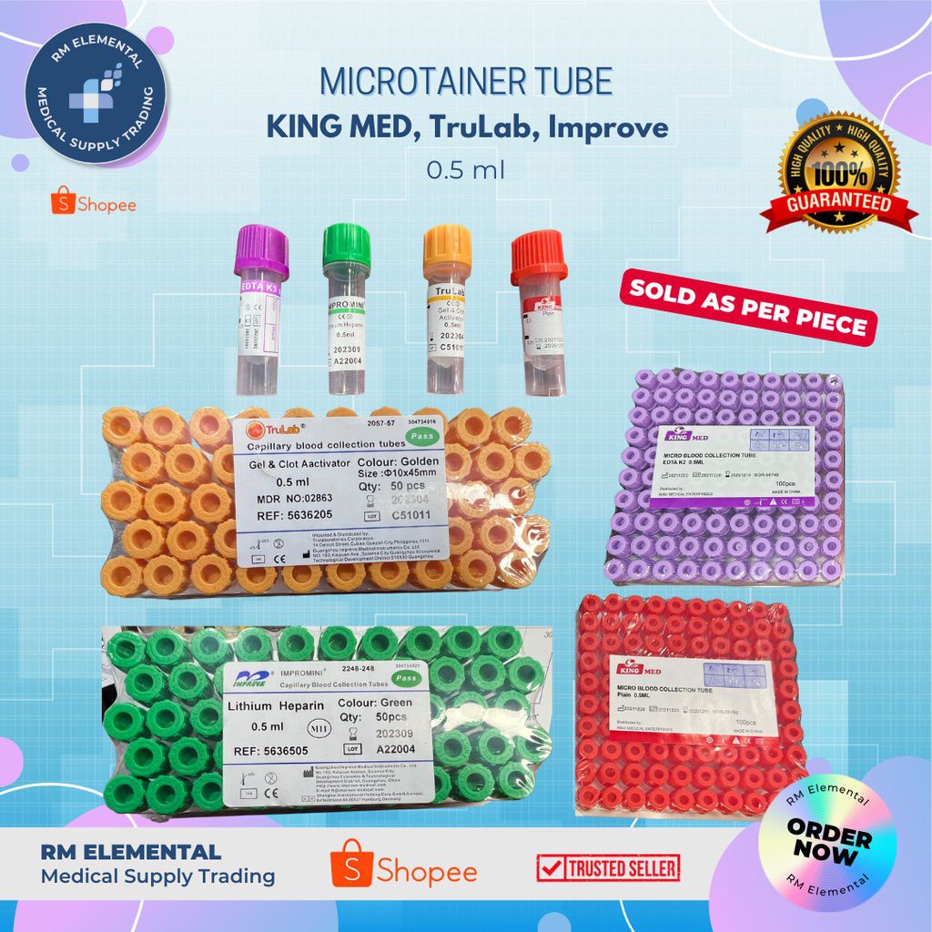 (piece) Microtainer Tubes 0.5 ml, KING MED, TRU LAB, IMPROVE SOLD AS ...