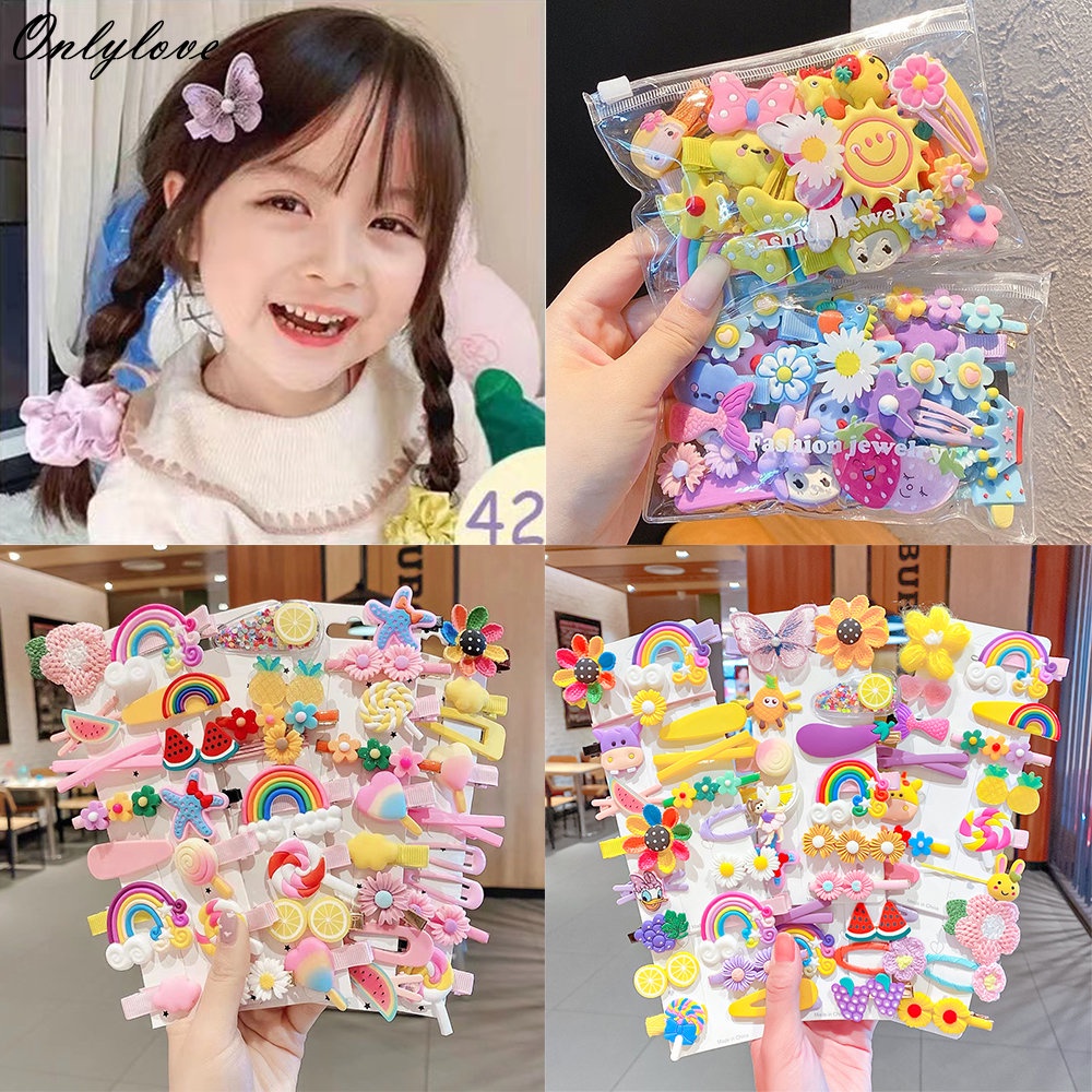 Korean Cartoon Wool Hairpin Set Hair Clip for Women Vintage Acrylic ...