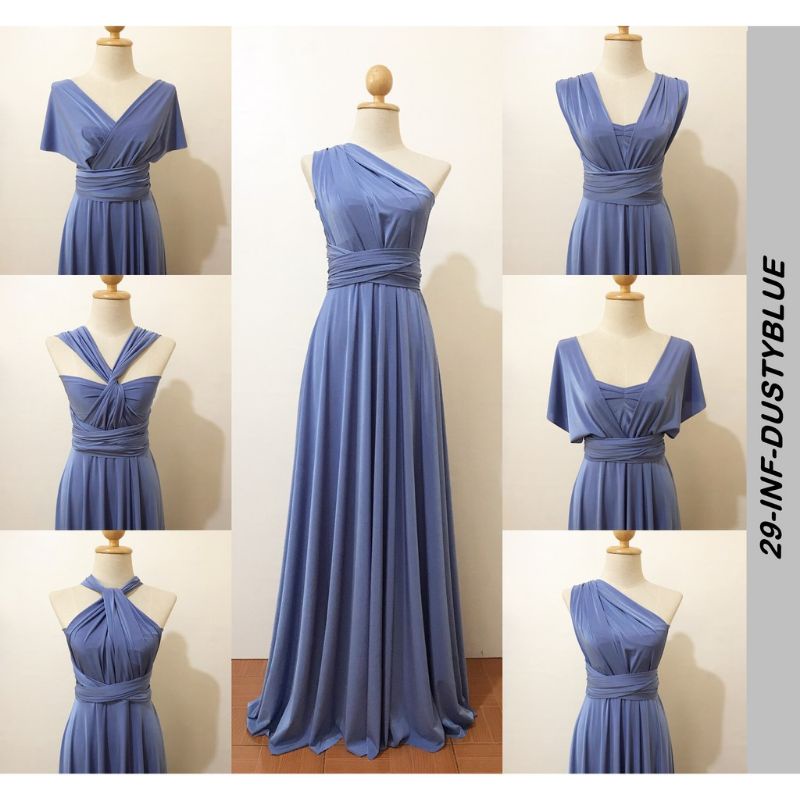 dusty blue infinity dress with tube | Shopee Philippines