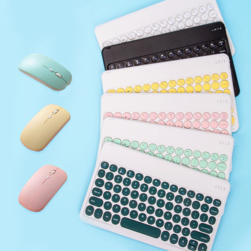 Round Keycaps Rechargeable Slim Bluetooth Keyboard With Bluetooth Mouse X7 S129 Shopee Philippines
