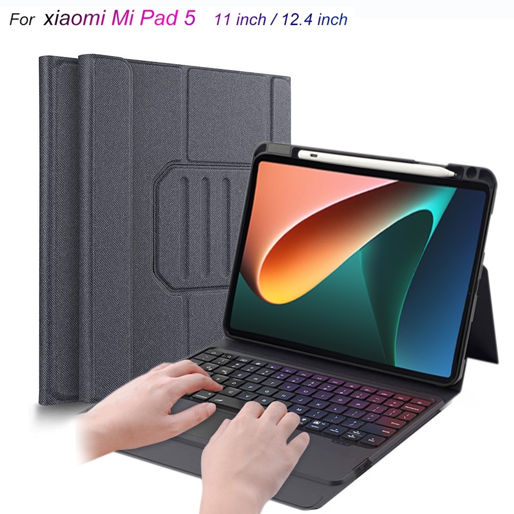 Smart Folio Touch Keyboard Case with Trackpad For Xiaomi Mi Pad 5 MiPad ...