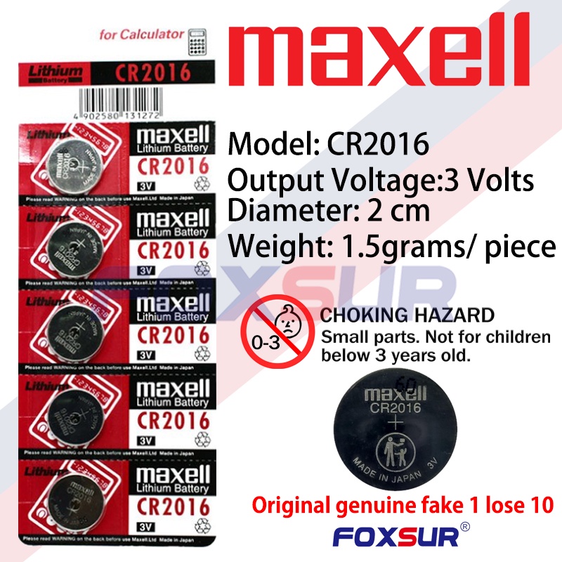 Maxell CR2016 3V Lithium Battery 1pc or 5pcs CR 2016 100% Original ...