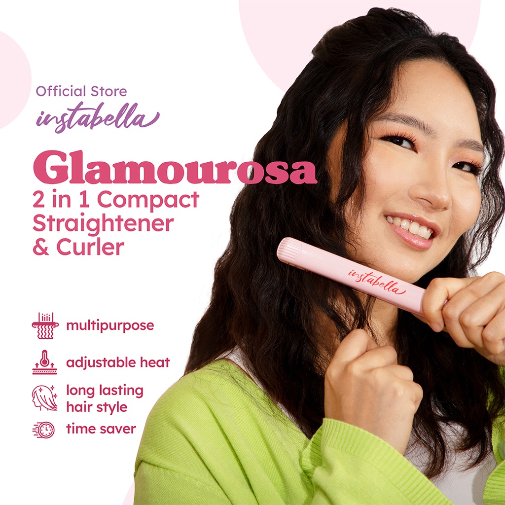 Instabella Glamourosa 2 In 1 Compact Straightener And Curler Hs 340 ...