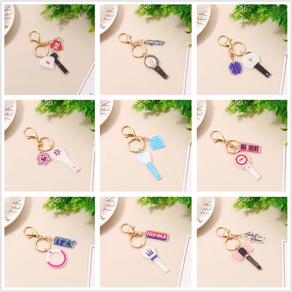 Korean Idol Group Various Support Lamp Keychains BANGTAN BOYS LISA ...