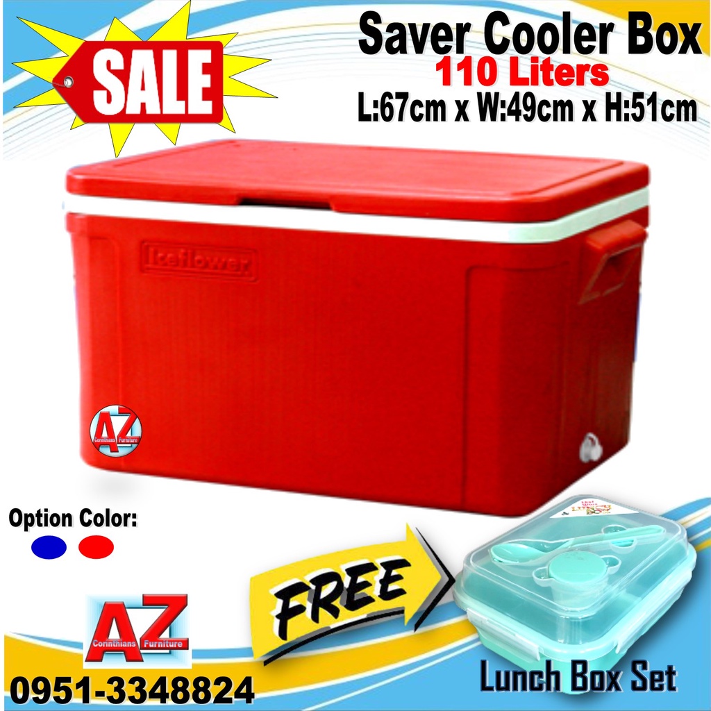 Ice flower Saver Cooler Box 110 Liters-FREE Lunch Box | Shopee Philippines