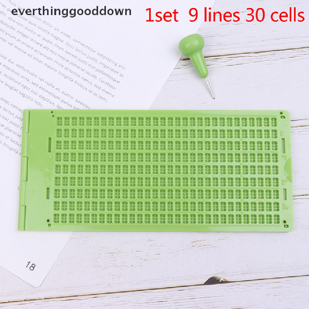 EVERTHING 1Set 9Lines 30 Cells Practical School Braille Portable Wrig ...