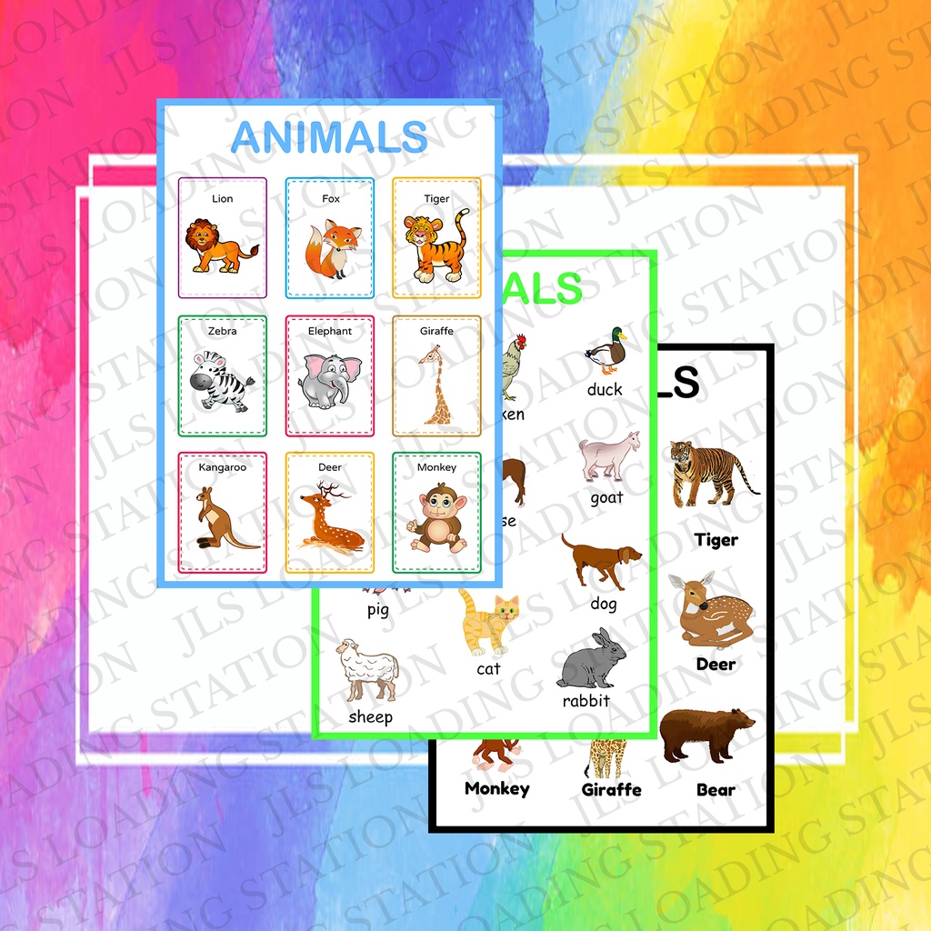 EDUCATIONAL CHARTS ANIMALS (LAMINATED) A4 SIZE | Shopee Philippines