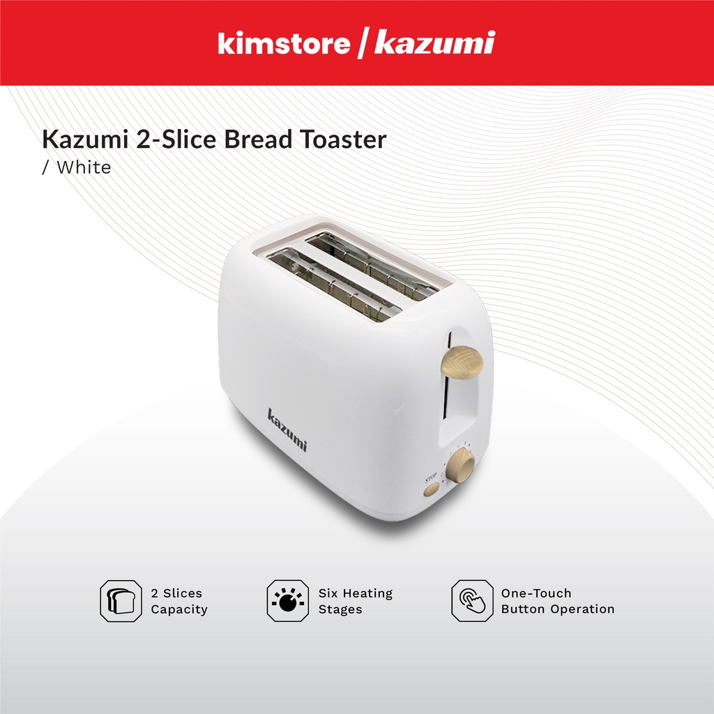 Kazumi 2-Slice Bread Toaster - White | Shopee Philippines