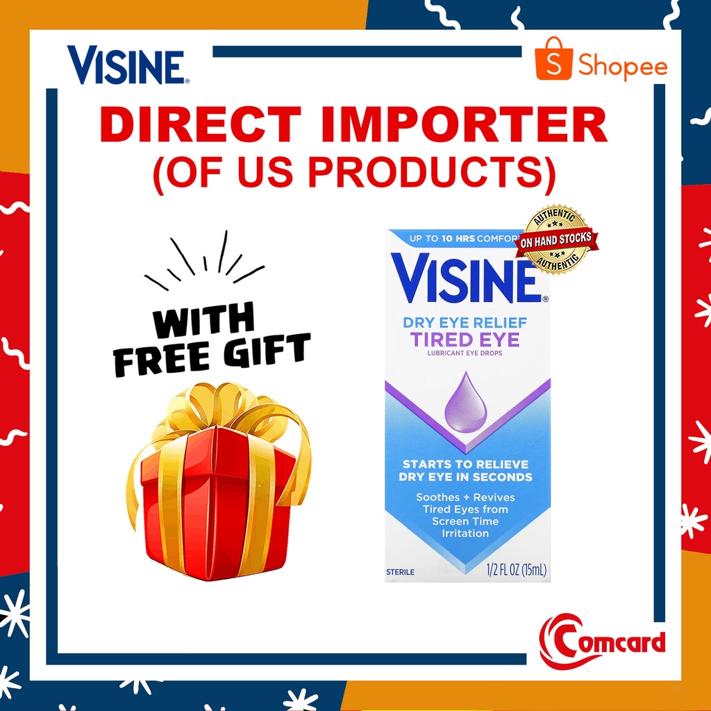 Visine Dry Eye Relief Lubricant Eye Drops Tired Eye ALL DAY COMFORT 15 ...
