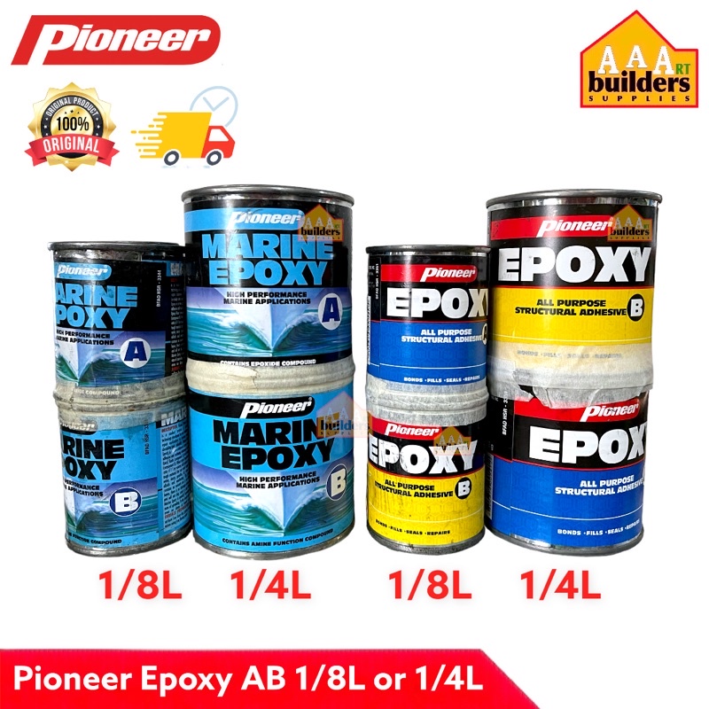 Pioneer Epoxy AB All Purpose / Marine 1/8L 1/4L | Shopee Philippines