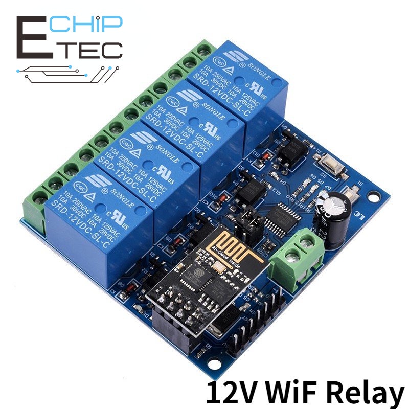 12v ESP8266 4-channel DC reception board with WIFI ESP-01 module ...