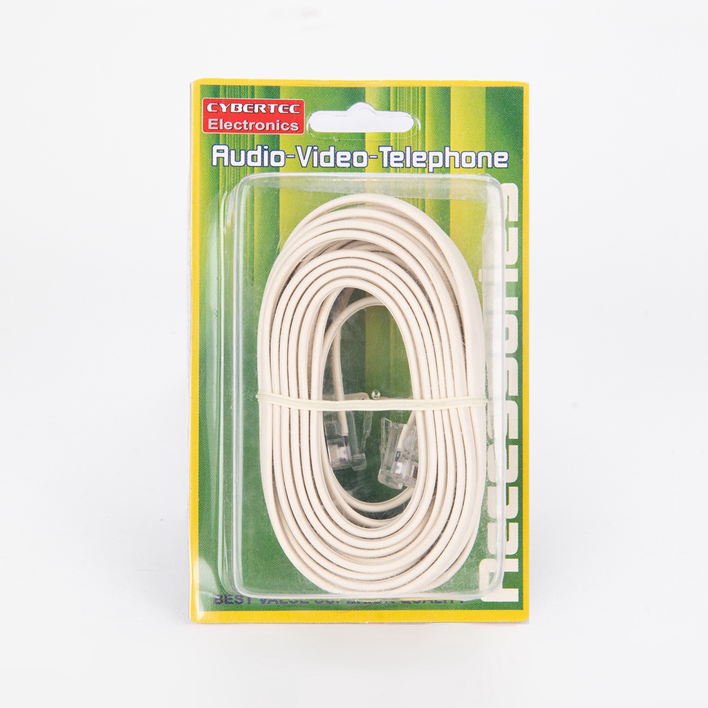 Cybertec Telephone Flat Cord 7FT 14FT 25FT | Shopee Philippines
