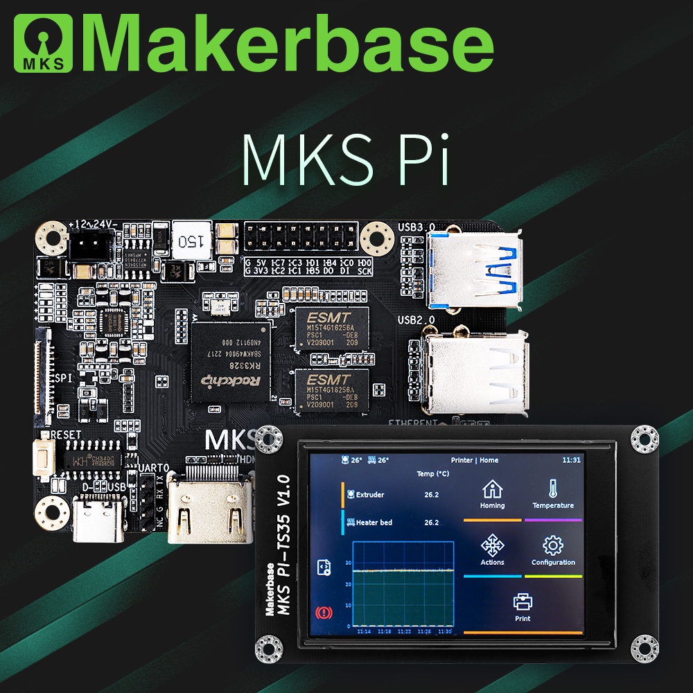 Makerbase MKS Pi Board with Quad-core 64bits SOC onboard runs Klipper & KlipperScreen for Voron ...