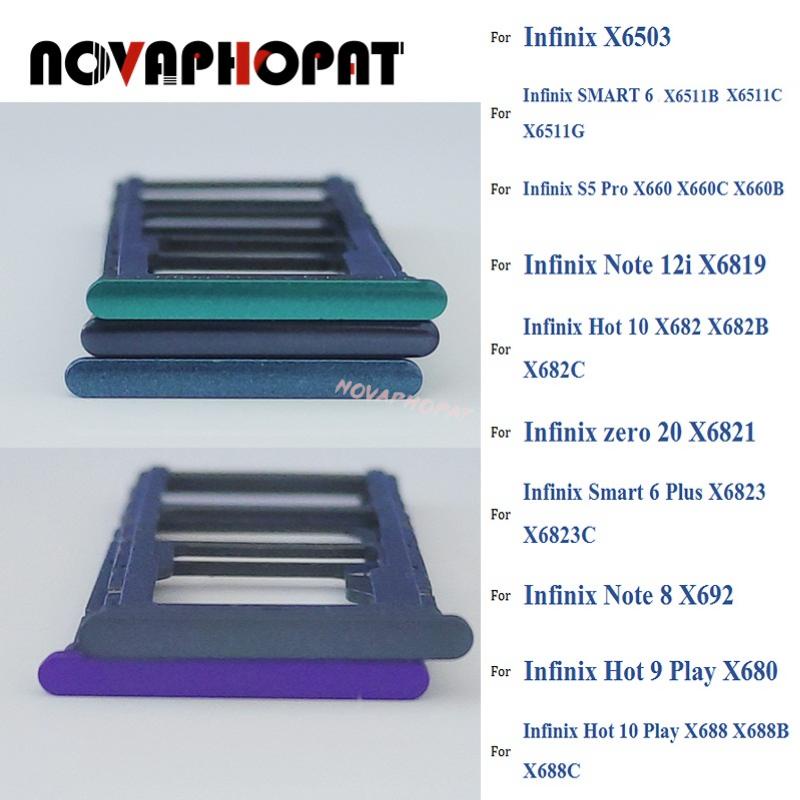 Novaphopat SIM Card Tray For Infinix Smart 6 Plus Note 8 9 10 Play 12i ...