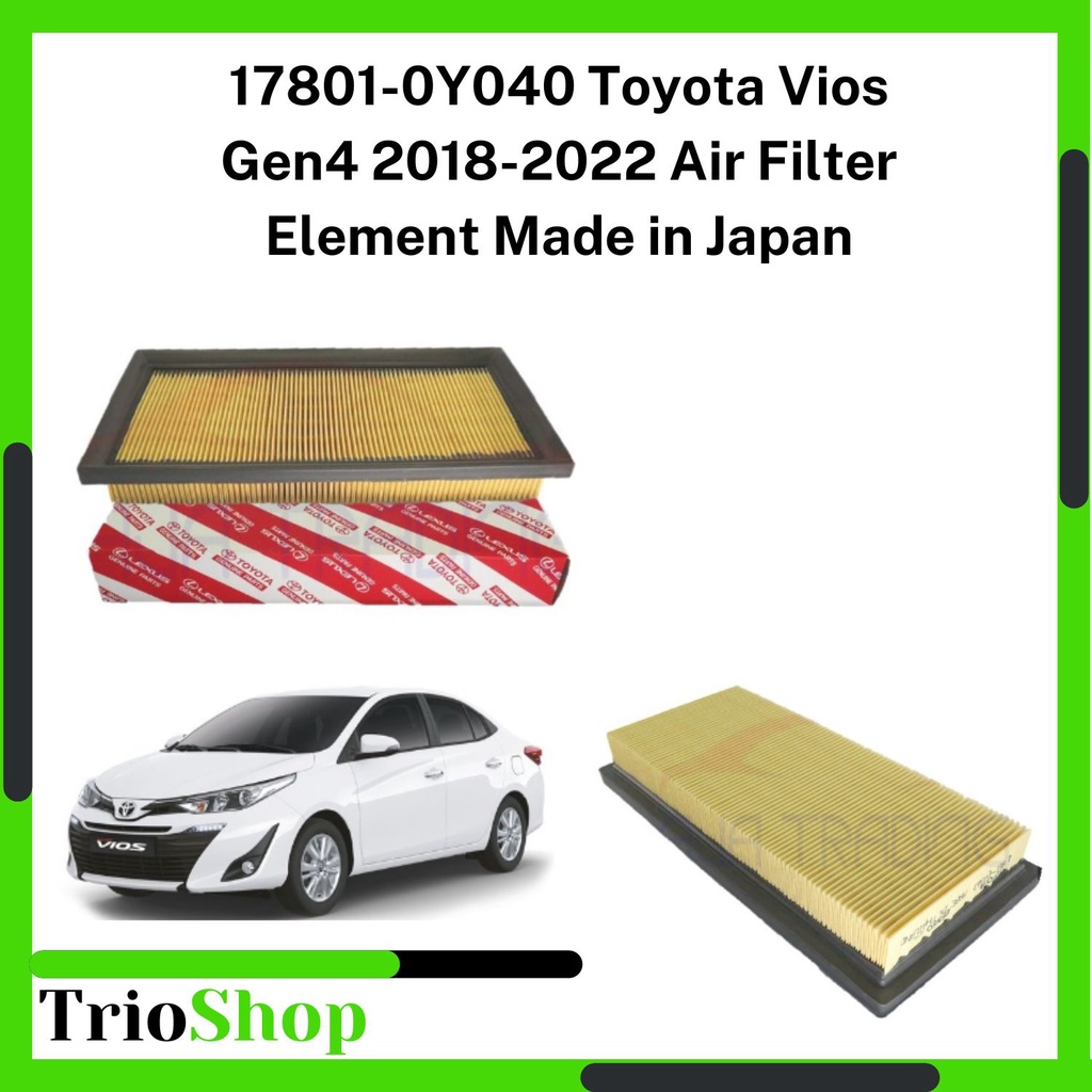 17801-0Y040 Toyota Vios Gen4 2018-2022 Air Filter Element Made in Japan ...