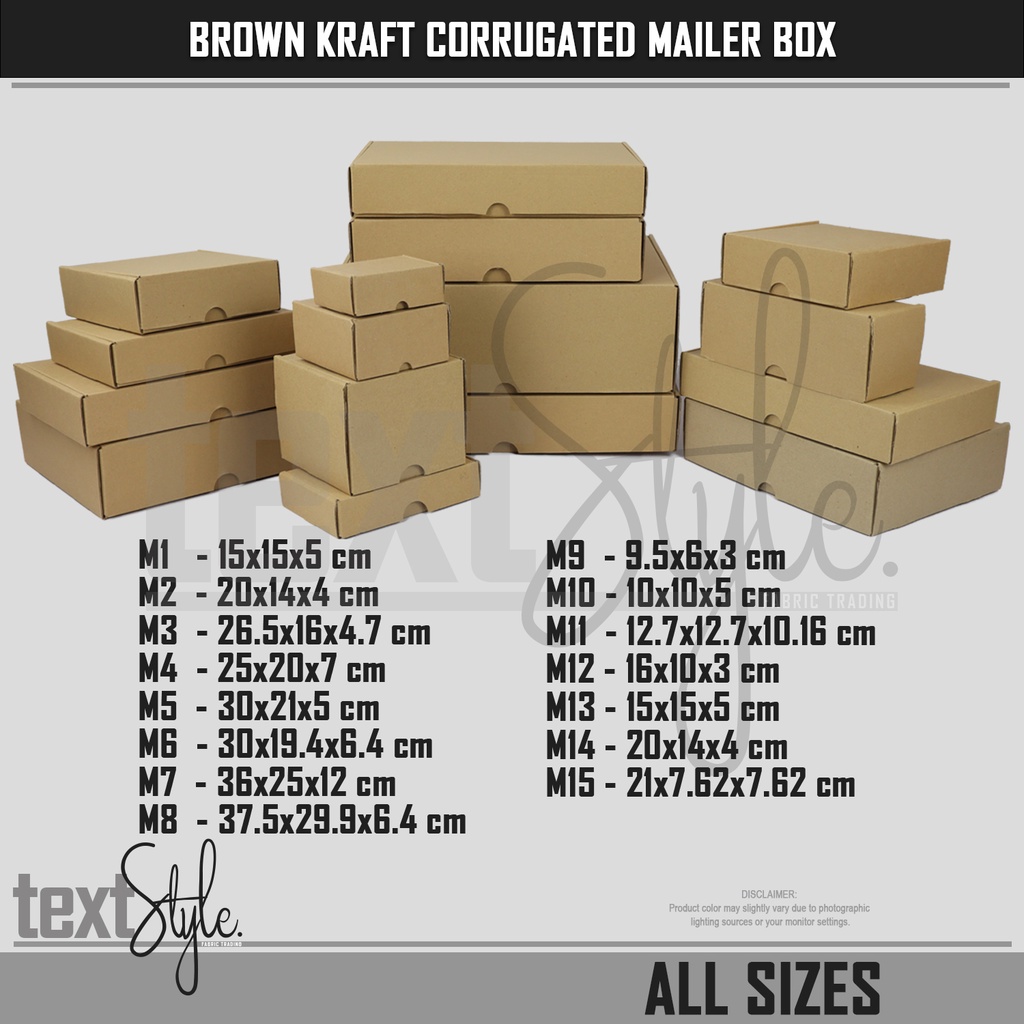 Textstyle M-Mailer Box Corrugated Mailer Brown Kraft Box Packaging ...