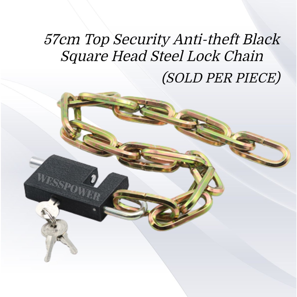 WPT-5495 1 PIECE 57cm Top Security Anti-theft Black Square Head Steel ...