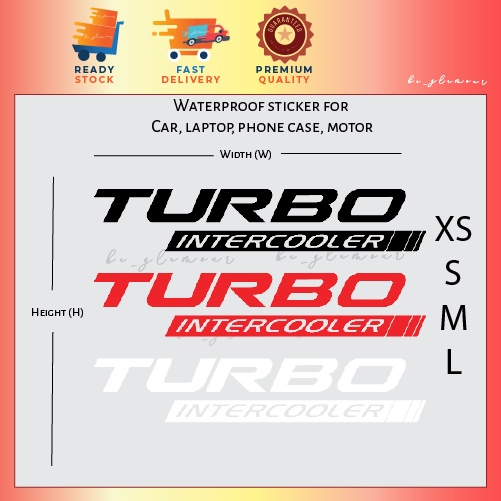 Turbo Intercooler car sticker Reflective 4x4 truck toyota mitsubishi ...