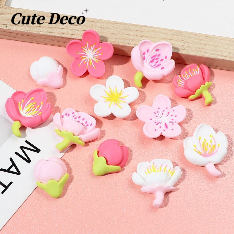 【CuteDeco】Simulated Blooming Flowers (12 Types) White-Blooming Peach ...