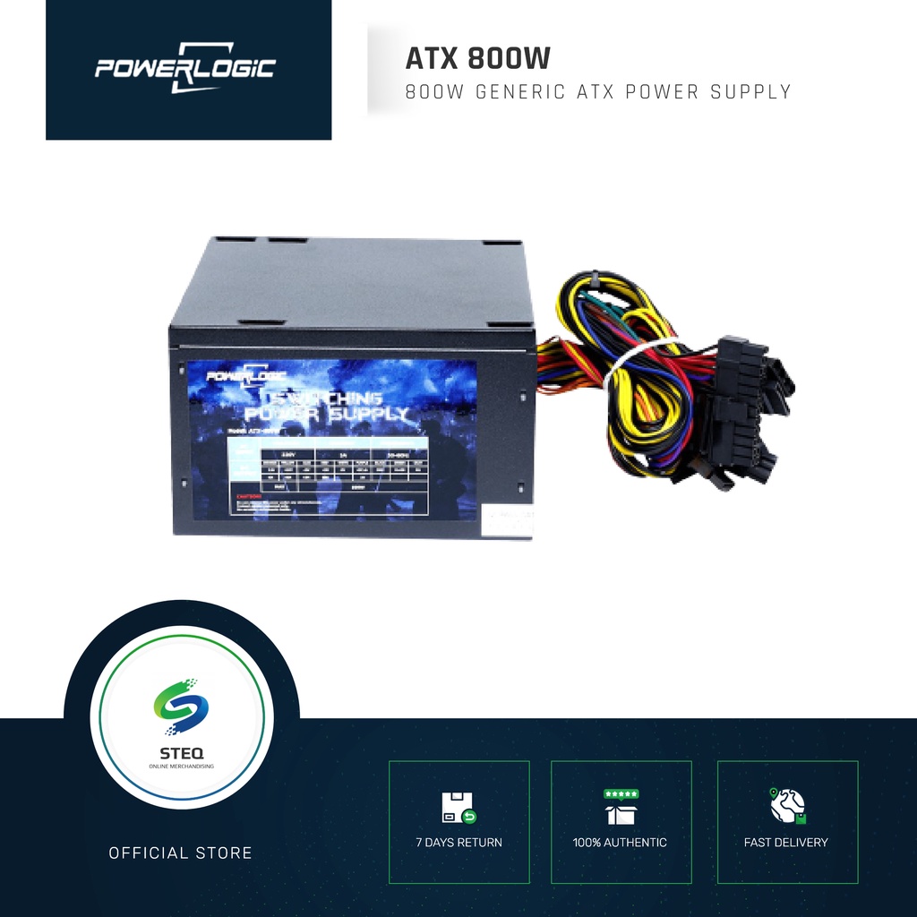 STEQ PowerLogic ATX-800w 20-+4pin Switching Power Supply PSU | Shopee ...