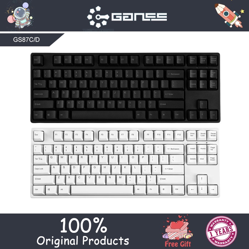 Ganss GS87C/D Mechanical Keyboard 87 Keys RGB Wired Keyboard German CHERRY Original Switches ...