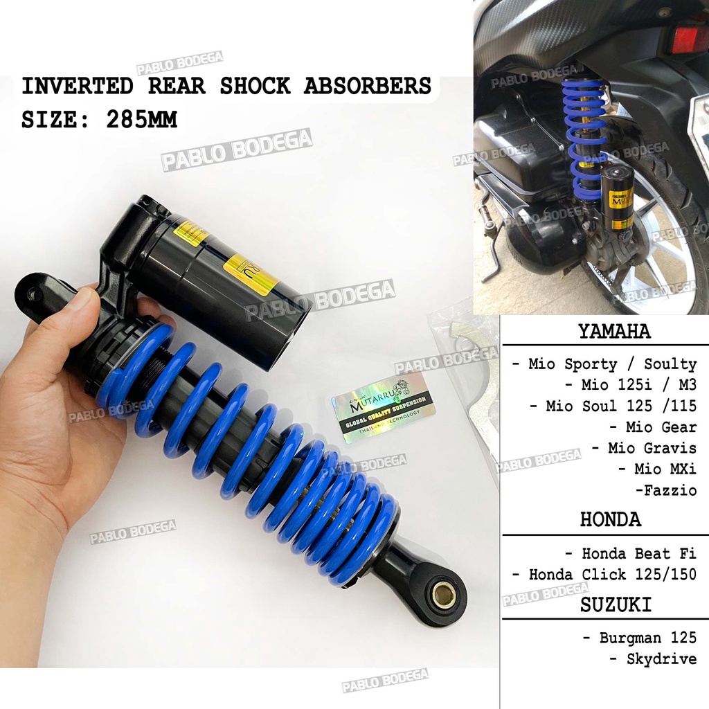 INVERTED SHOCK MUTARRUBaso Style Rear Shock BLUE black Mio Click Beat ...