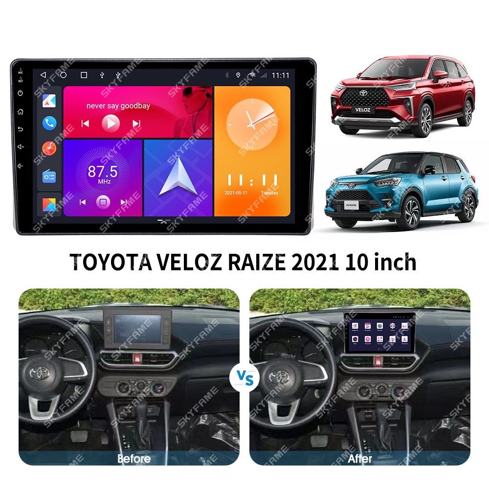 Car Frame Fascia Adapter For Toyota Raize Veloz 2021 Android Radio Dash ...