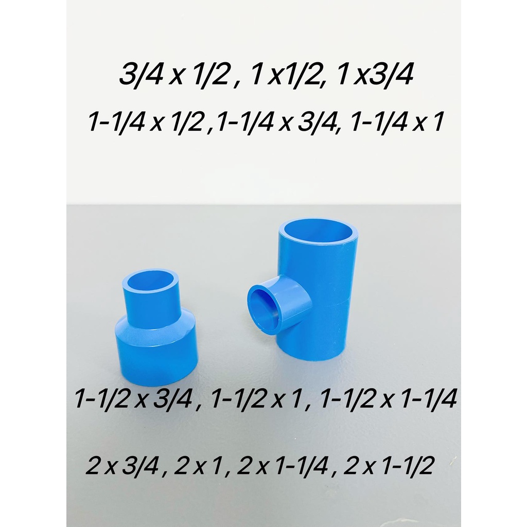 1-1/4 x 1/2 ,1-1/2, 2 PVC Blue Pipe Fittings Coupling Reducer tee reducing | Shopee Philippines