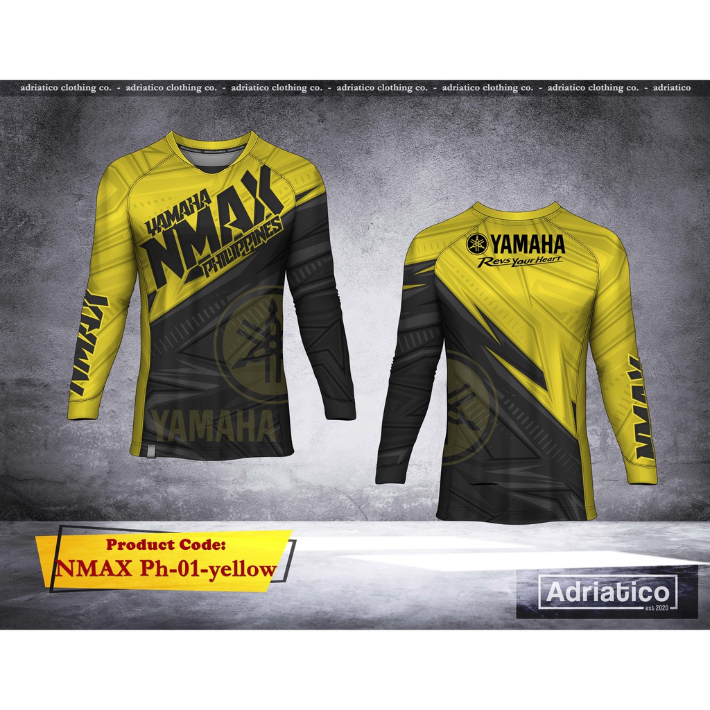 Adriatico Motorcycle Jersey "Yamaha NMAX Philippines" Long sleeve T-Shirt | Shopee Philippines