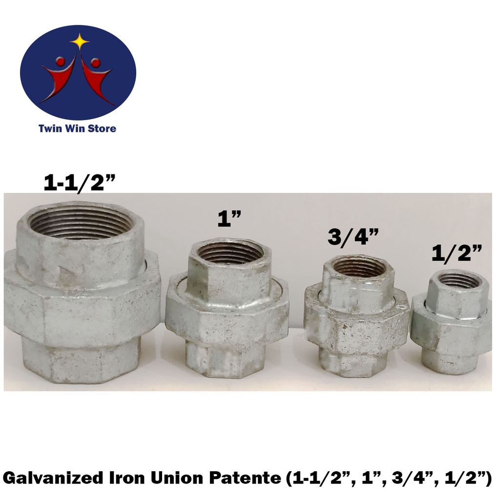 Galvanized Iron Union Patente (1-1/2, 1, 3/4, 1/2) | Shopee Philippines