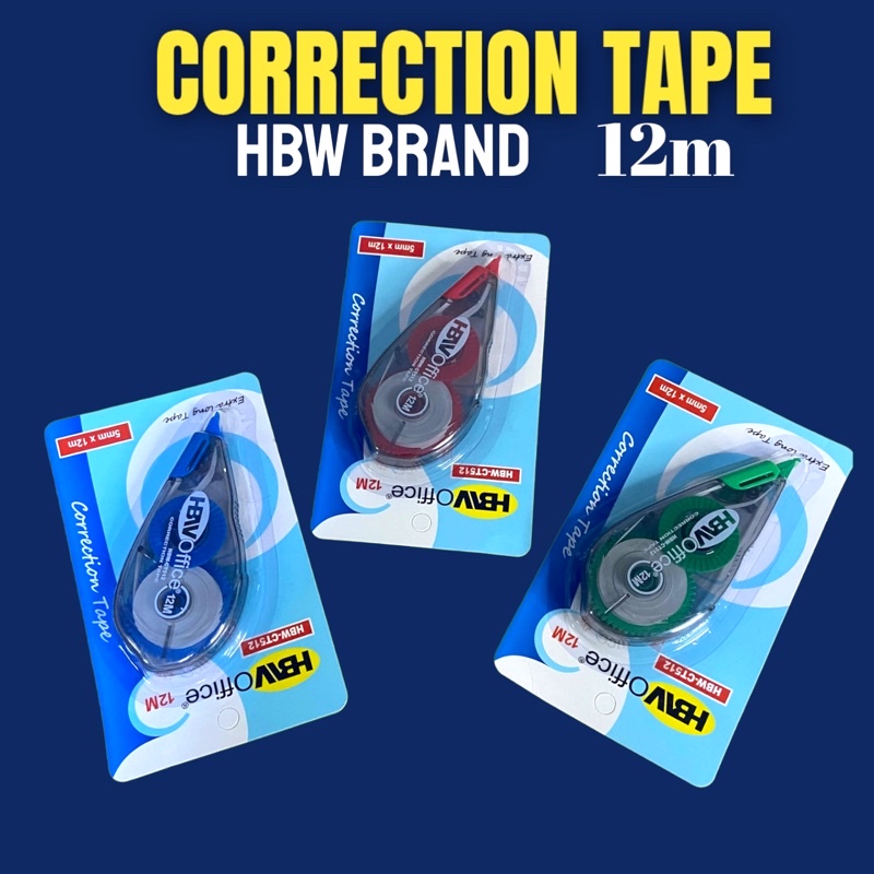 HBW Correction Tape (5MM x 12m) sold per Pc | Shopee Philippines